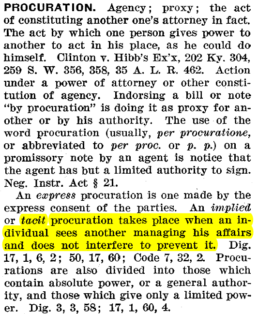 implied procuration - Do Not Be Fooled by Government